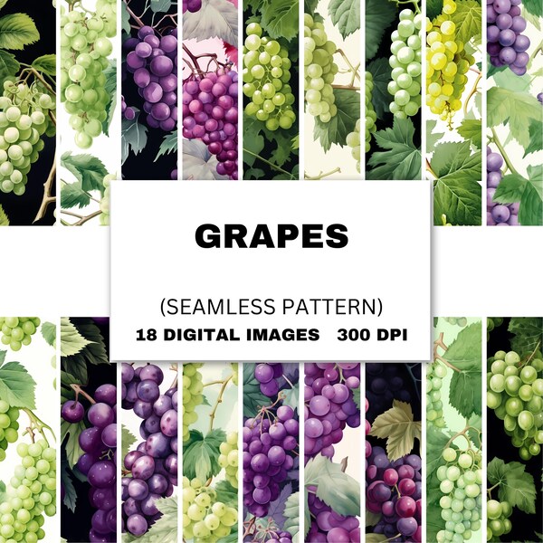 Watercolor Grapes - Etsy