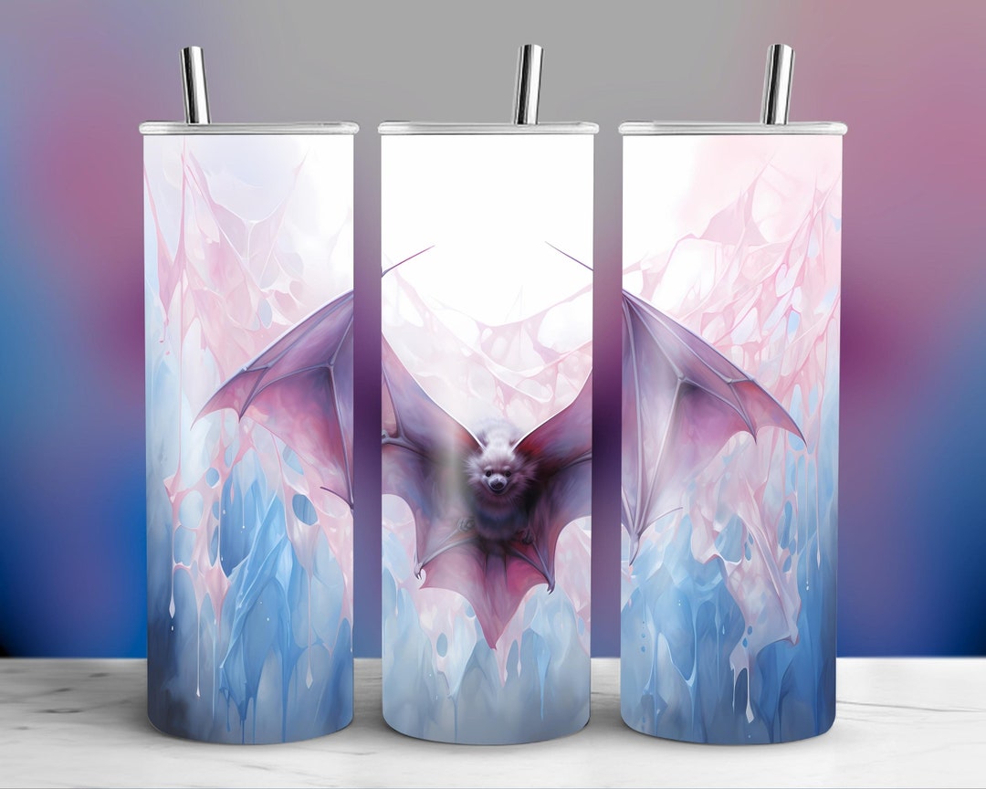 Pastel Watercolor Bat Abstract Halloween Animal Art 20 Oz - Etsy