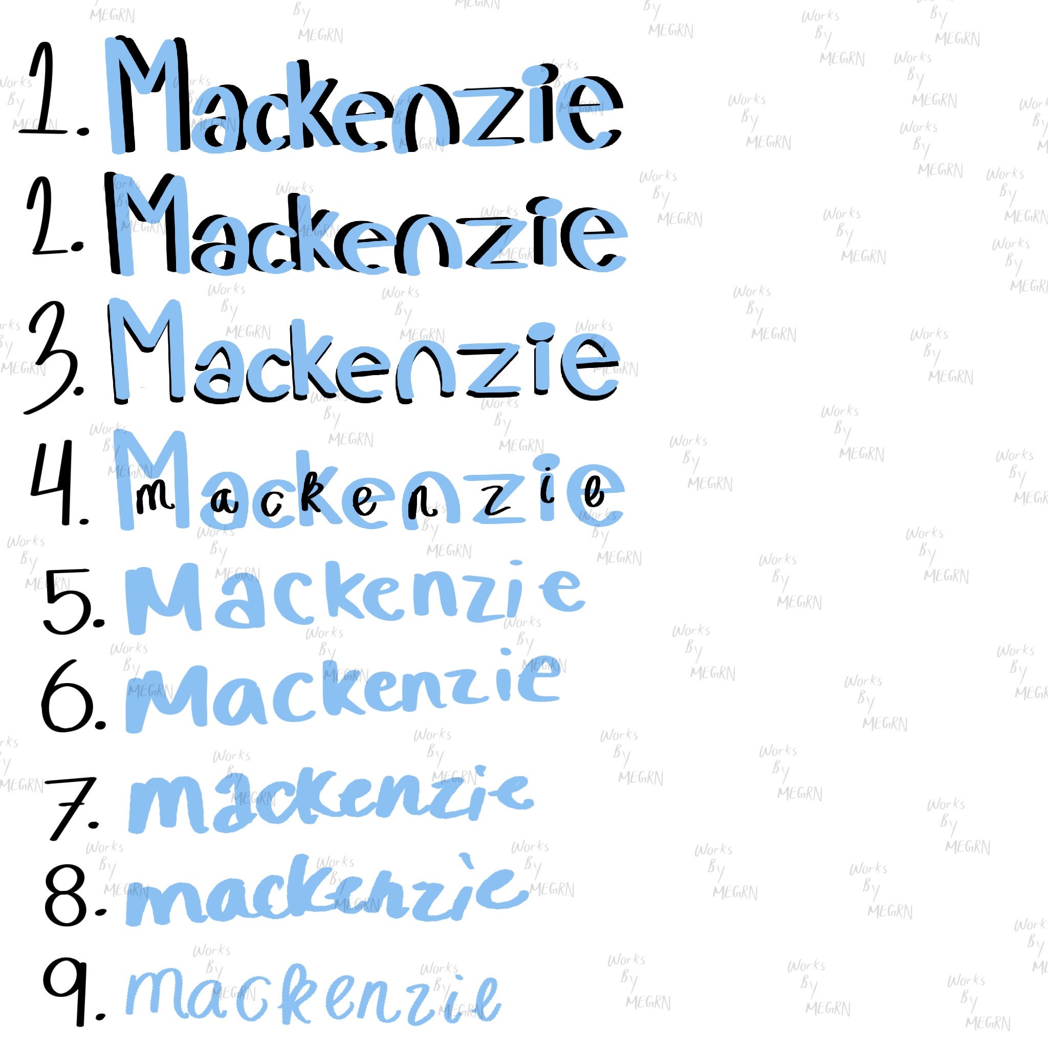 Custom Digital Name Art - Etsy