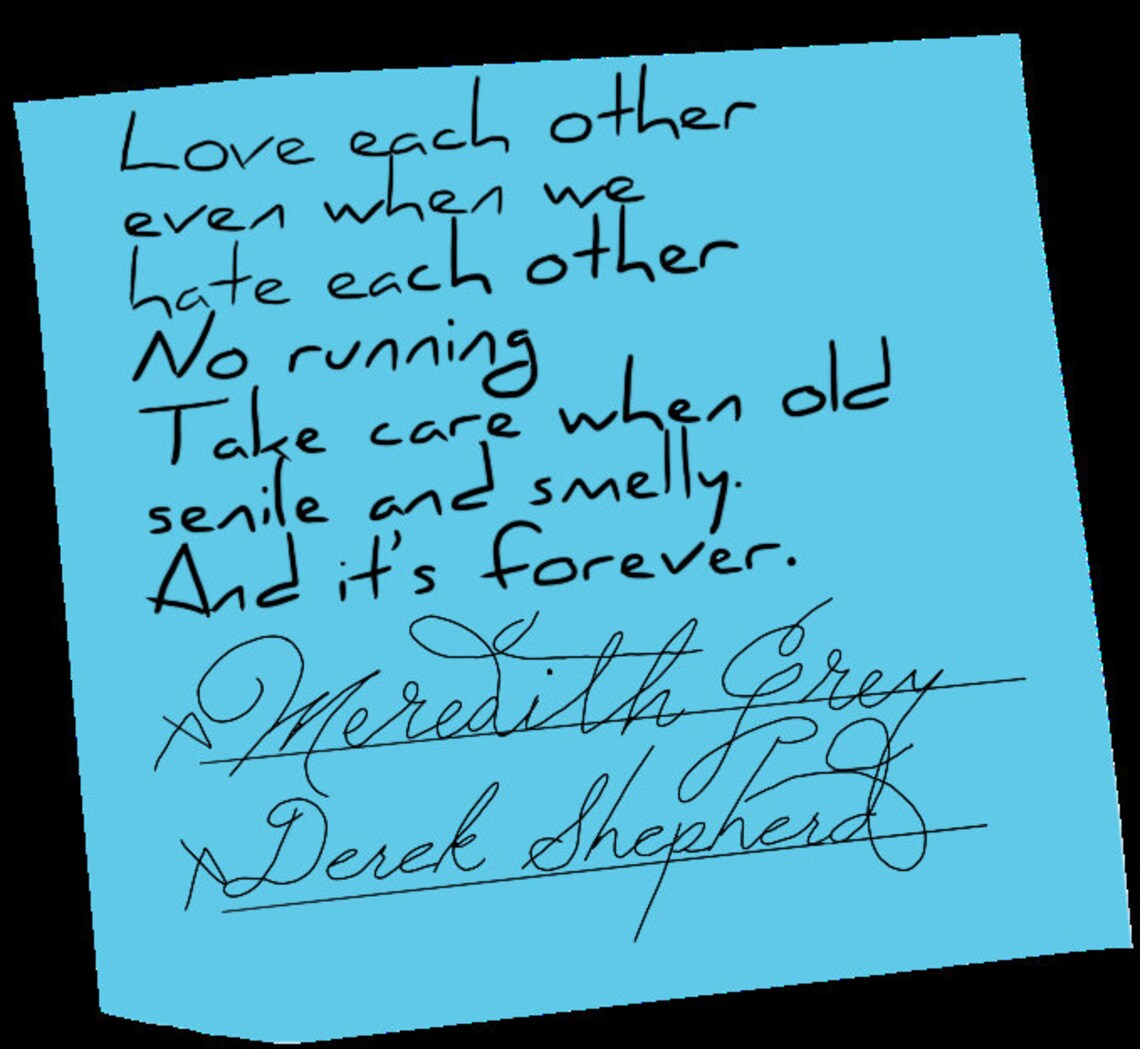 Grey's Anatomy Post-it With No Background - Etsy