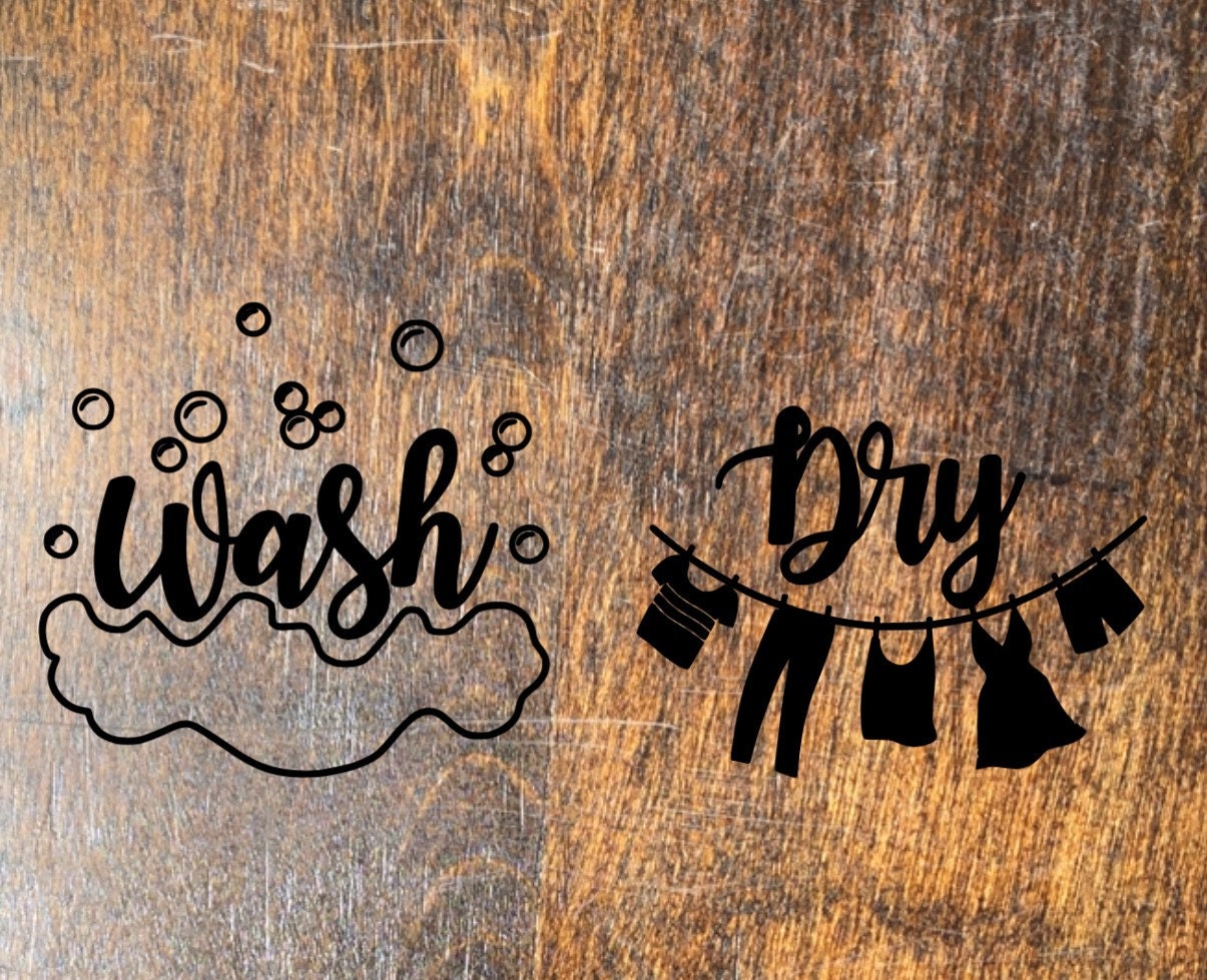 Washer & Dryer Decal Sticker Set 3 Different Design Options - Etsy