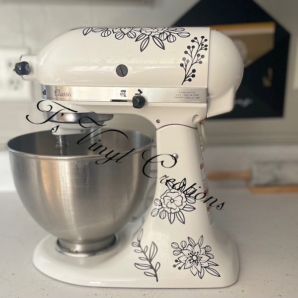 Kitchenaid Mixer Decals Flowers - Etsy
