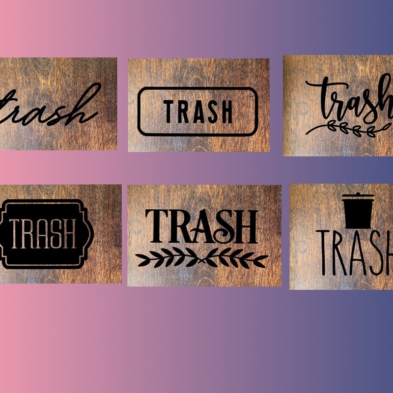 Trash Can Decal - Etsy