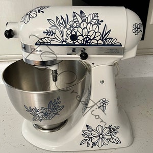 Floral Inspired Design Kitchenaid Mixer Decal Sticker| Kitchen Mixer ...