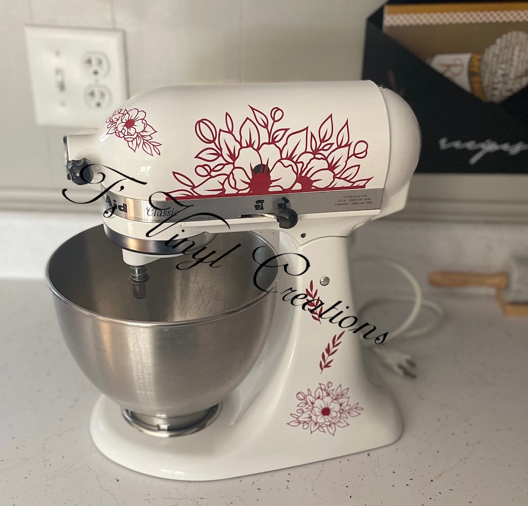 Flower Kitchenaid Decal Set. Kitchenaid, Mixer, Flowers Decal Sticker ...