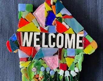 Mosaic Welcome Sign - Etsy