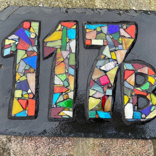 Mosaic House Number - Etsy