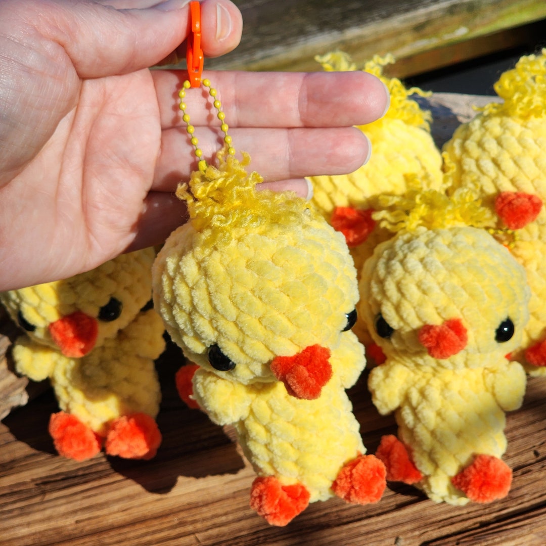 Chick Keychain, Plushie Chick, Plushie Chick Keychain, Amigurumi Chick ...