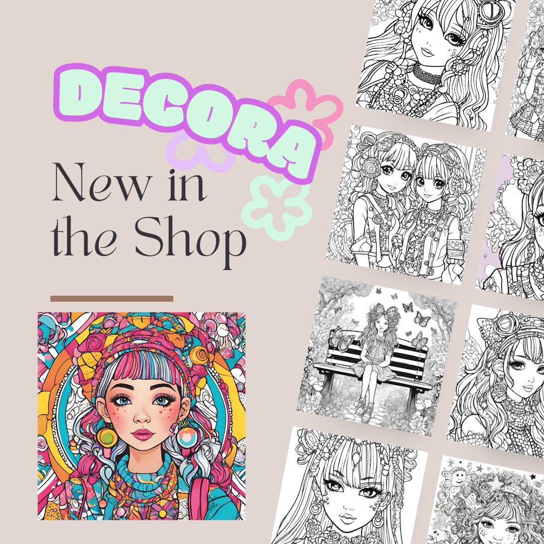 Decora Girls: Coloring Book - Etsy