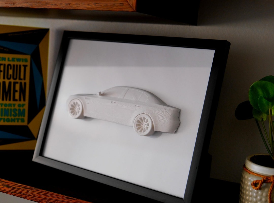 BMW E90 Sedan - 3D Printed Wall Art - White (customization Available ...