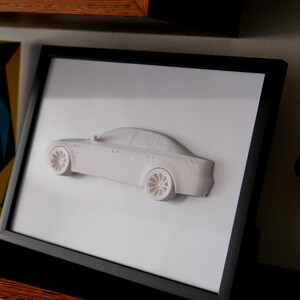 BMW E90 Sedan - 3D Printed Wall Art - White (customization Available ...