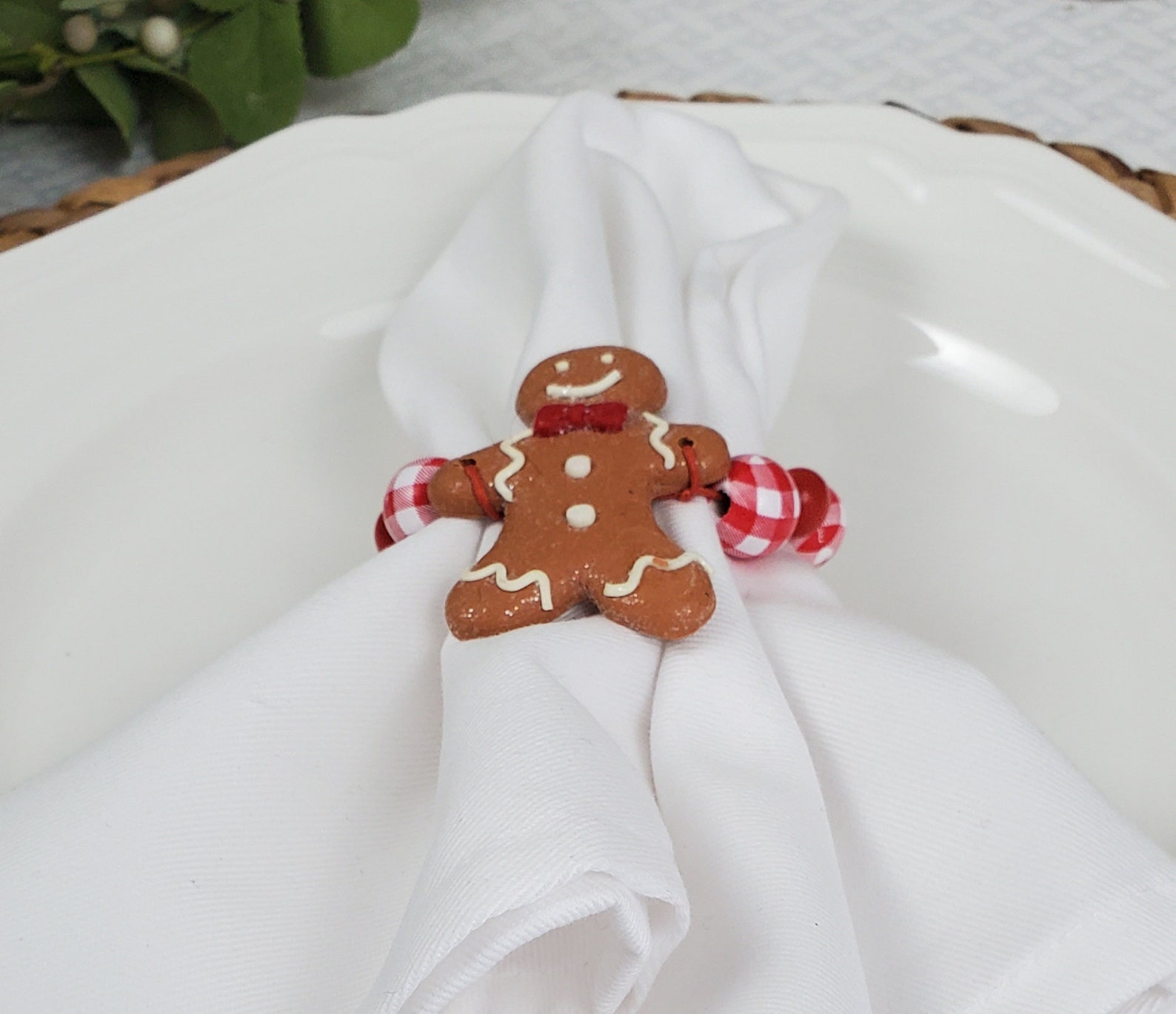 Gingerbread Man Napkin Rings, Christmas Napkin Holders, Holiday Baking ...