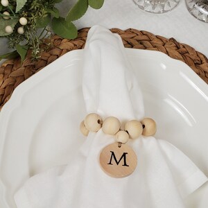 Monogram Beaded Napkin Ring, Personalized Napkin Ring, Custom Napkin ...