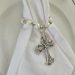 Cross Napkin Ring, Religious Silver Napkin Holder, Christian Home Decor ...