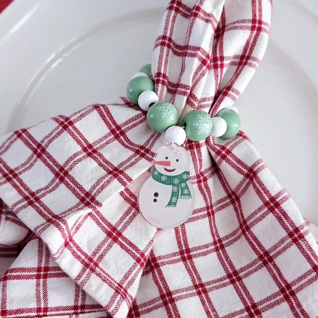 Snowman Napkin Ring, Christmas Snowman Napkin Holder, Holiday Snowman ...
