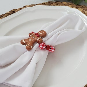 Gingerbread Man Napkin Rings, Christmas Napkin Holders, Holiday Baking ...