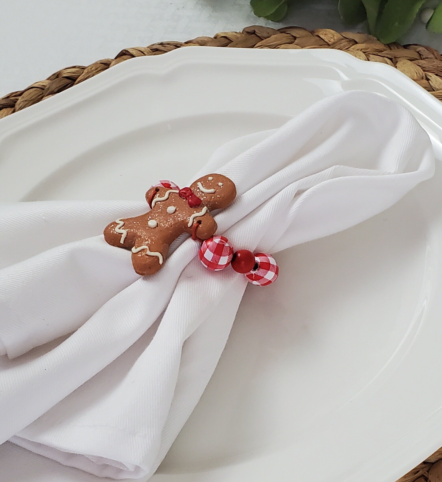 Gingerbread Man Napkin Rings, Christmas Napkin Holders, Holiday Baking ...
