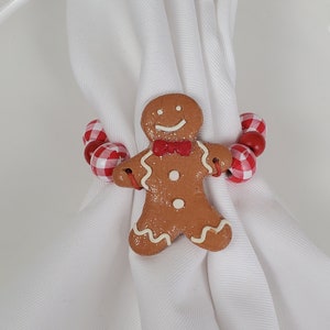 Gingerbread Man Napkin Rings, Christmas Napkin Holders, Holiday Baking ...