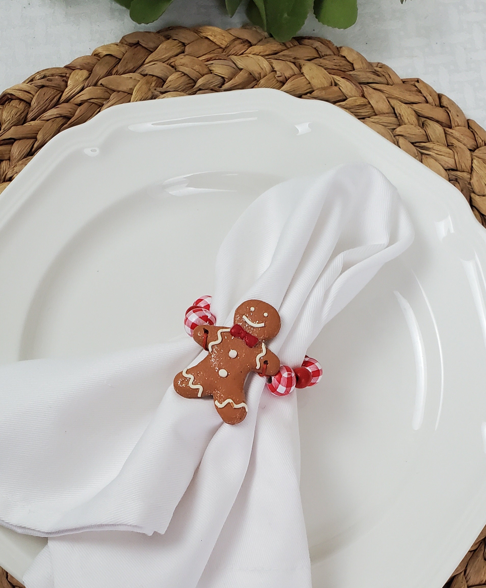 Gingerbread Man Napkin Rings, Christmas Napkin Holders, Holiday Baking ...
