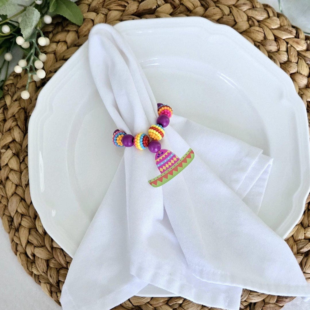 Fiesta Napkin Ring, Fiesta Napkin Holder, Cinco De Mayo Party Decor ...