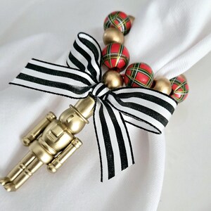 Nutcracker Christmas Napkin Ring, Christmas Napkin Holder, Plaid ...