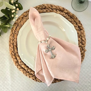 Cross Napkin Ring, Religious Silver Napkin Holder, Christian Home Decor ...