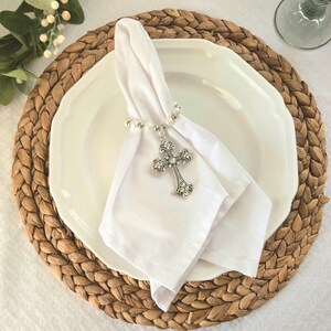 Cross Napkin Ring, Religious Silver Napkin Holder, Christian Home Decor ...