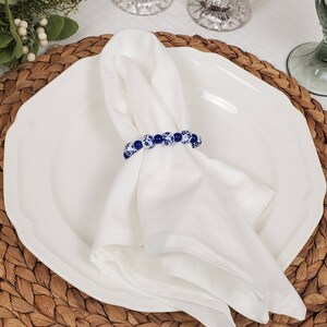 100 Blue and White Floral Napkin Ring, Lot of 100 Napkin Rings, Ceramic ...