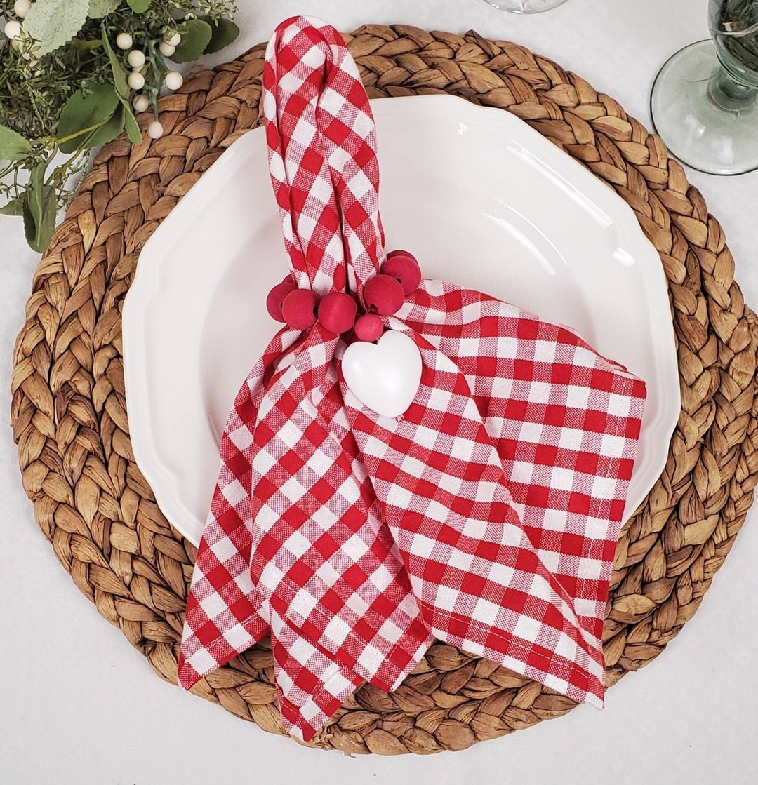 Heart Napkin Rings, Valentine Napkin Holders, Farmhouse Valentine Place ...