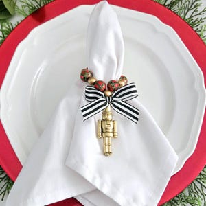 Nutcracker Christmas Napkin Ring, Christmas Napkin Holder, Plaid ...
