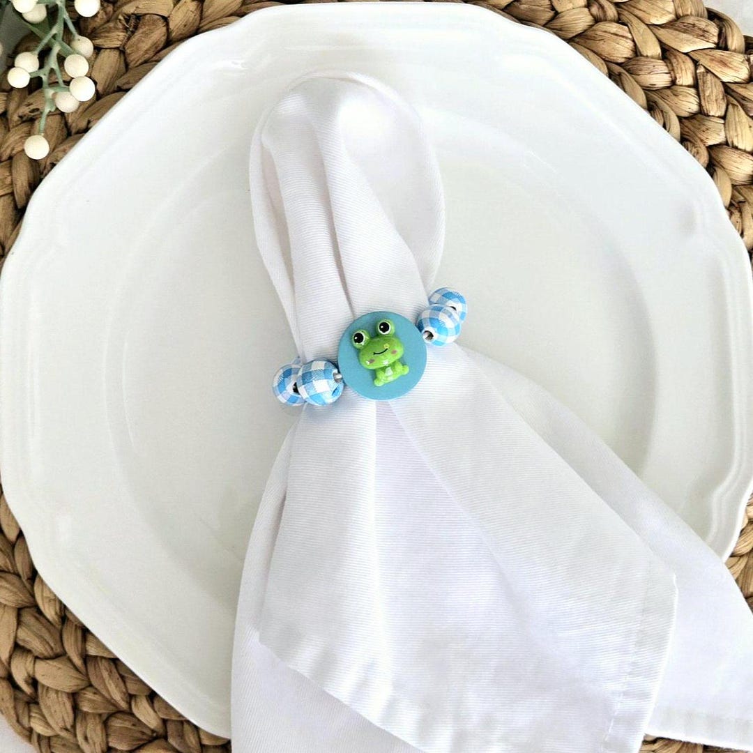 Frog Napkin Ring, Gender Reveal Party Decor, Baby Shower Napkin Ring ...