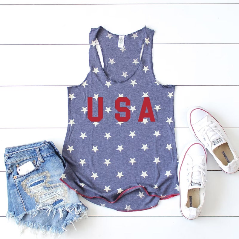 Red White Blue Tank - Etsy