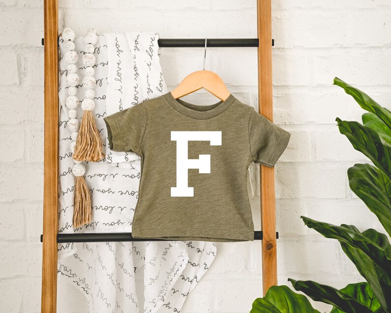 Personalized Initial T-shirt - Custom Kids Shirt - Initials Name Letter ...
