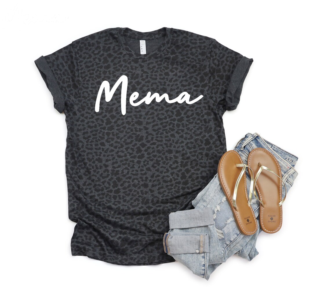 Cute Mema Black Leopard Shirt - Mema T-shirt - Black Leopard Shirt ...