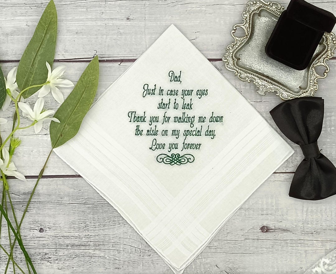 Wedding Handkerchiefs - Father of the Bride - Custom Bridal Hankies ...