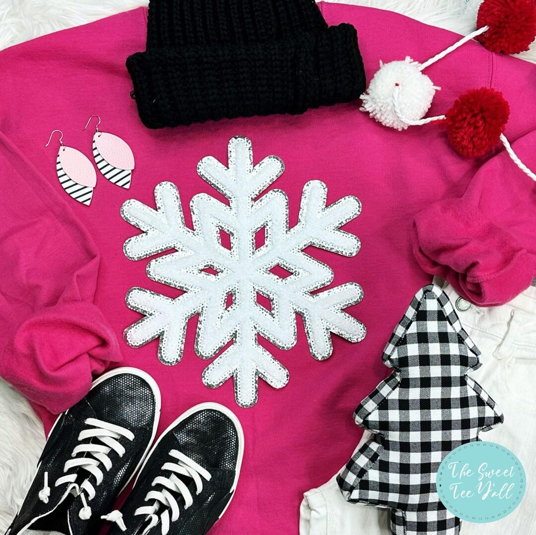 Sequin Snowflake Sweatshirt - Cute Christmas Sweatshirt - Sequins ...