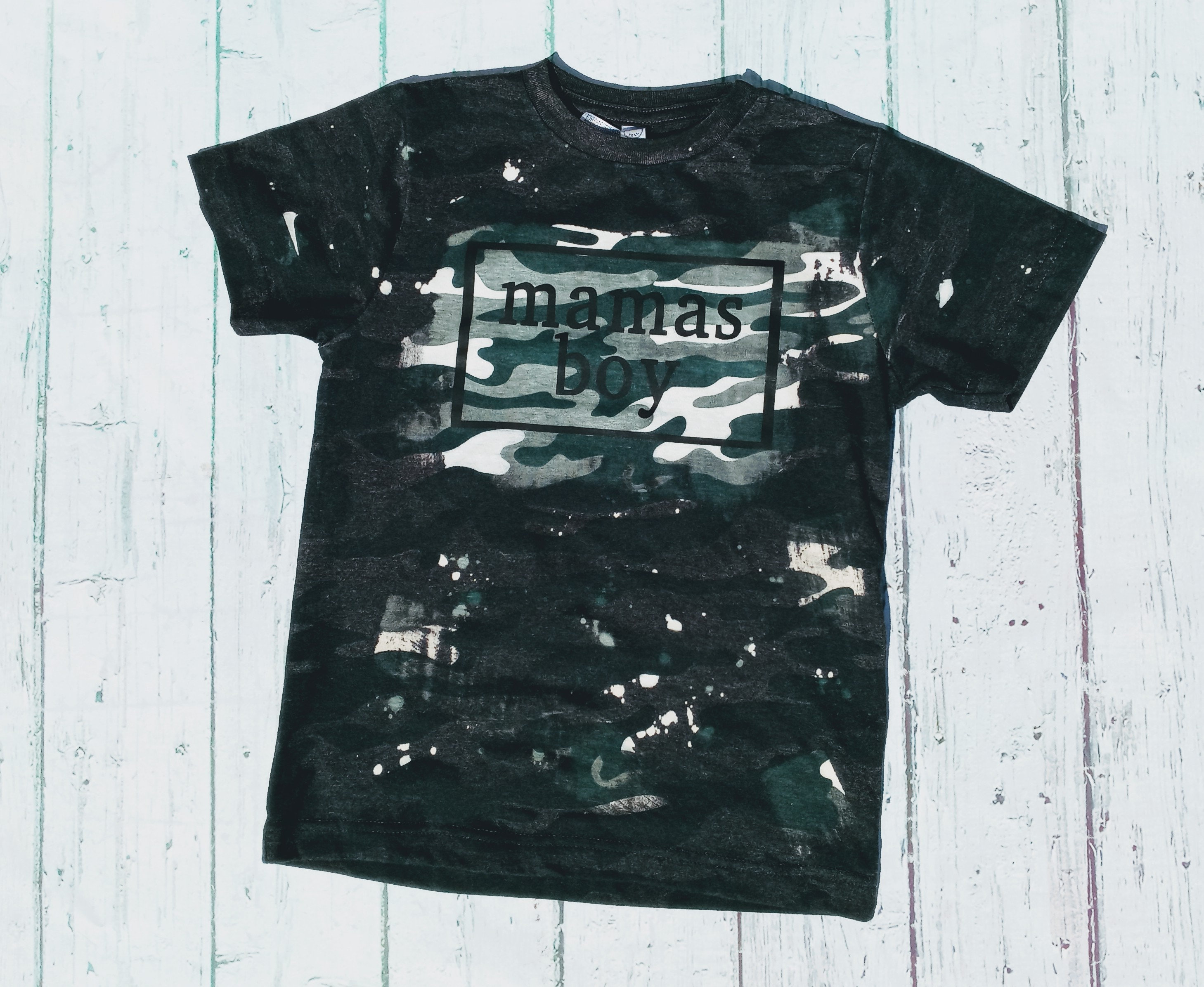 Mama Bleached Green Camo T-shirt Mammas Boy Bleached Shirt - Etsy