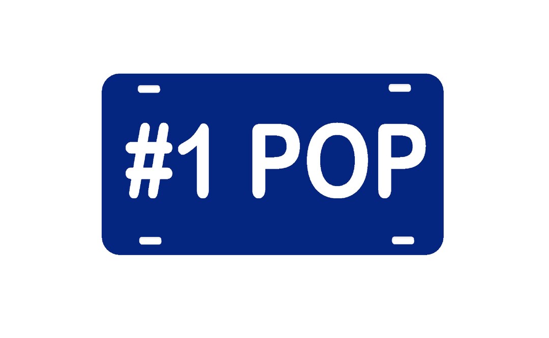 Pop Car Plate - #1 Pop - Pop License Plate - #1 Pop License Plate - Car ...