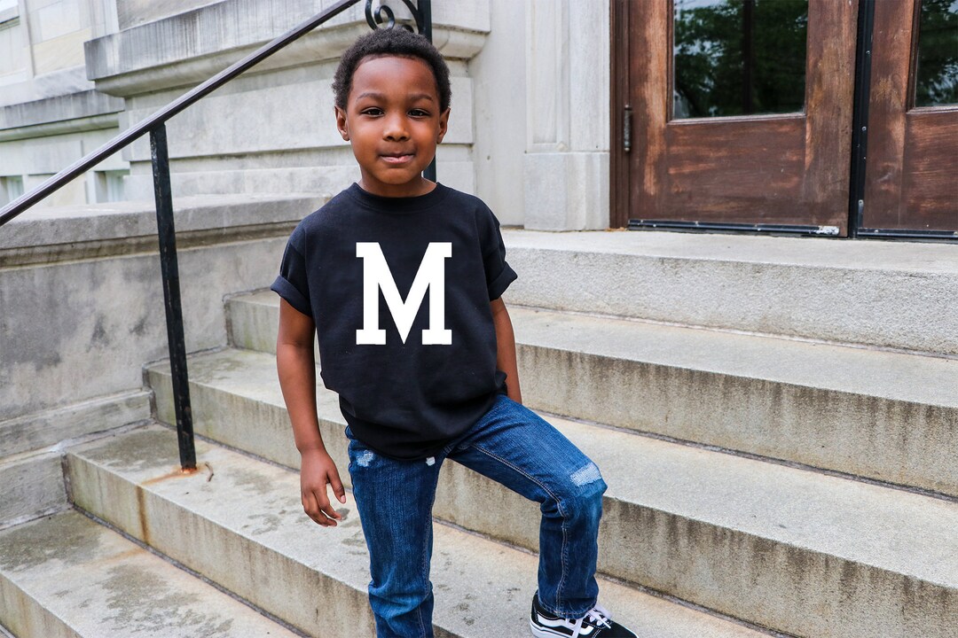 Personalized Initial T-shirt - Custom Kids Shirt - Initials Name Letter ...