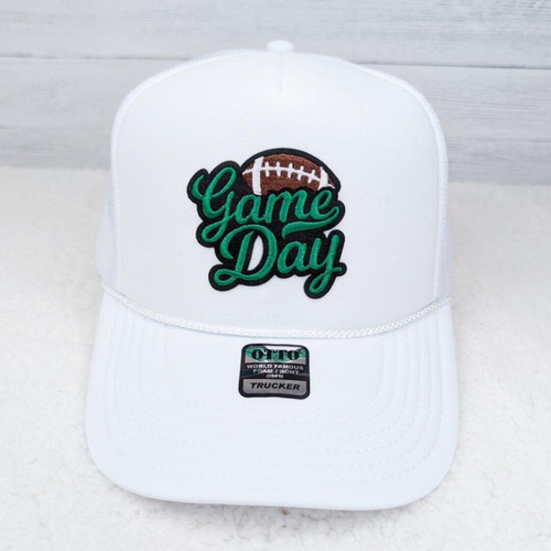 Football Green Game Day Trucker Hat - Mesh Football Hat - Football ...