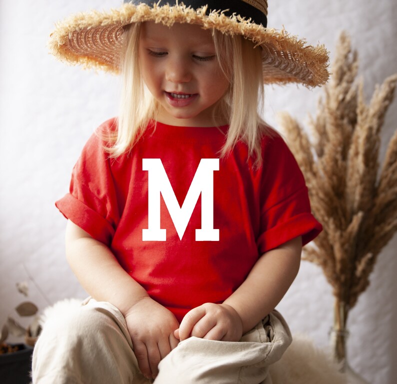 Personalized Initial T-shirt - Custom Kids Shirt - Initials Name Letter ...