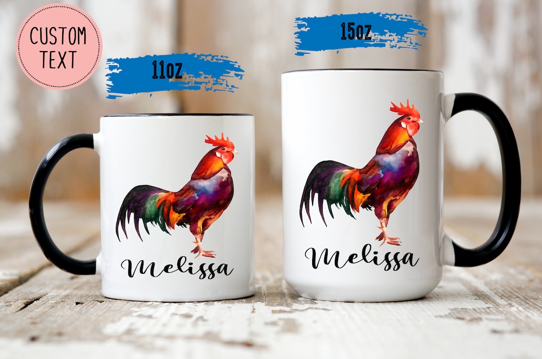 Personalized Rooster Coffee Mug - Rooster Mug - Rooster Coffee Cup for ...