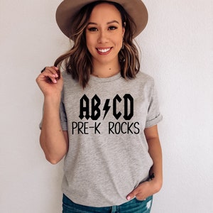 ABCD Pre-k Rocks Shirt - ABCD Pre-k Rocks Women's T-shirt - Teacher ...