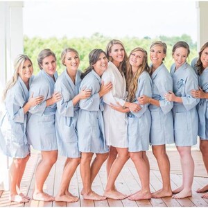 Light Blue Monogrammed Spa Robes Getting Ready Robes Bridal Party Robes ...