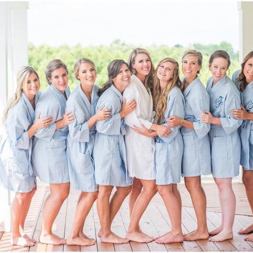 Light Blue Monogrammed Spa Robes Getting Ready Robes - Etsy