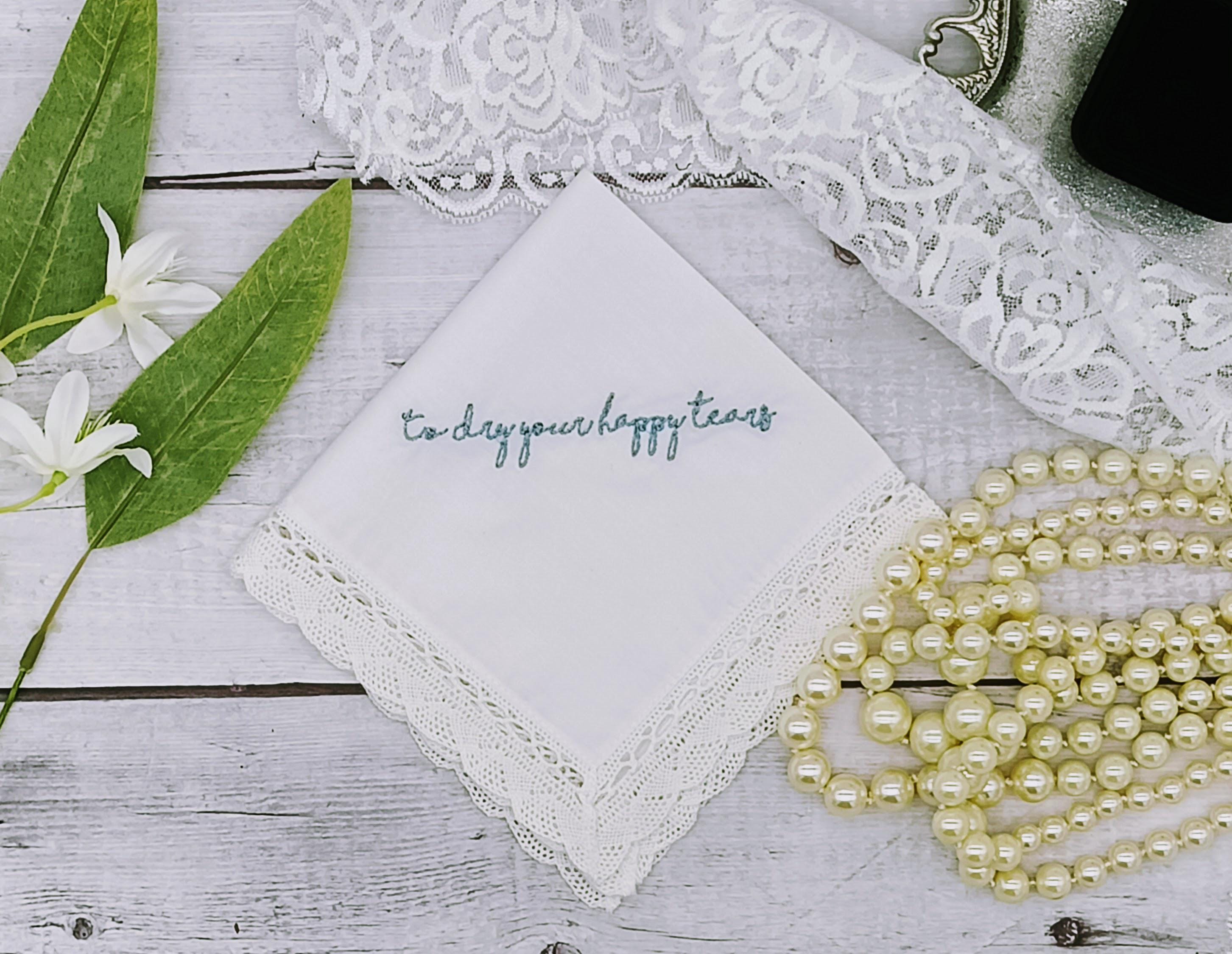 Elegant Lace Wedding Handkerchief - Embroidered Wedding Hankies ...