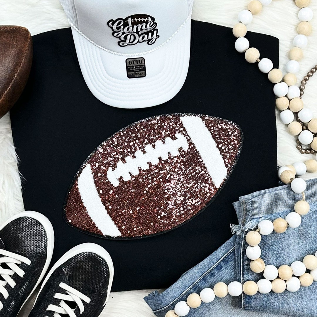 Sequins Football Game Day Chenille Patch Shirt - Game Day Shirt ...