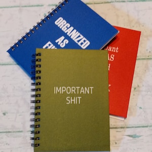 Important Shit Notebook - Custom Notebook - Funny Notebook - Swearing ...
