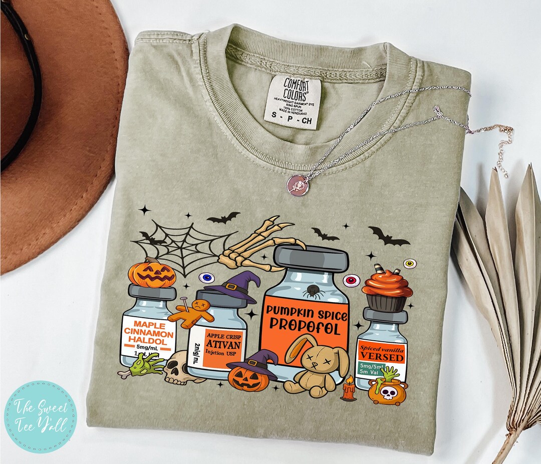 Comfort Colors® Halloween Nurse Shirt - Halloween Nurse Pills Shirt ...