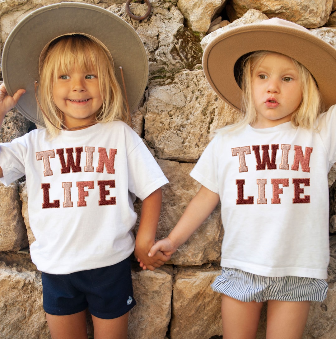 Twin Life Twin Shirts - Twin Life - Twins - Siblings Shirts - Gift for Twins - Faux Chenille ...